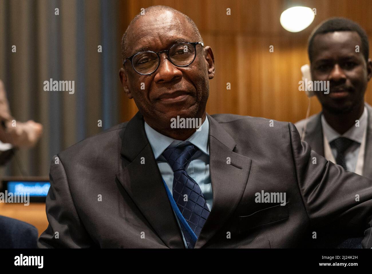 New York, USA. 29th Mar, 2022. Cheikh Niang, Permanent Representative ...