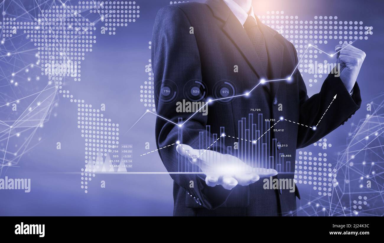 Stock market or forex trading graph and candlestick chart suitable for ...