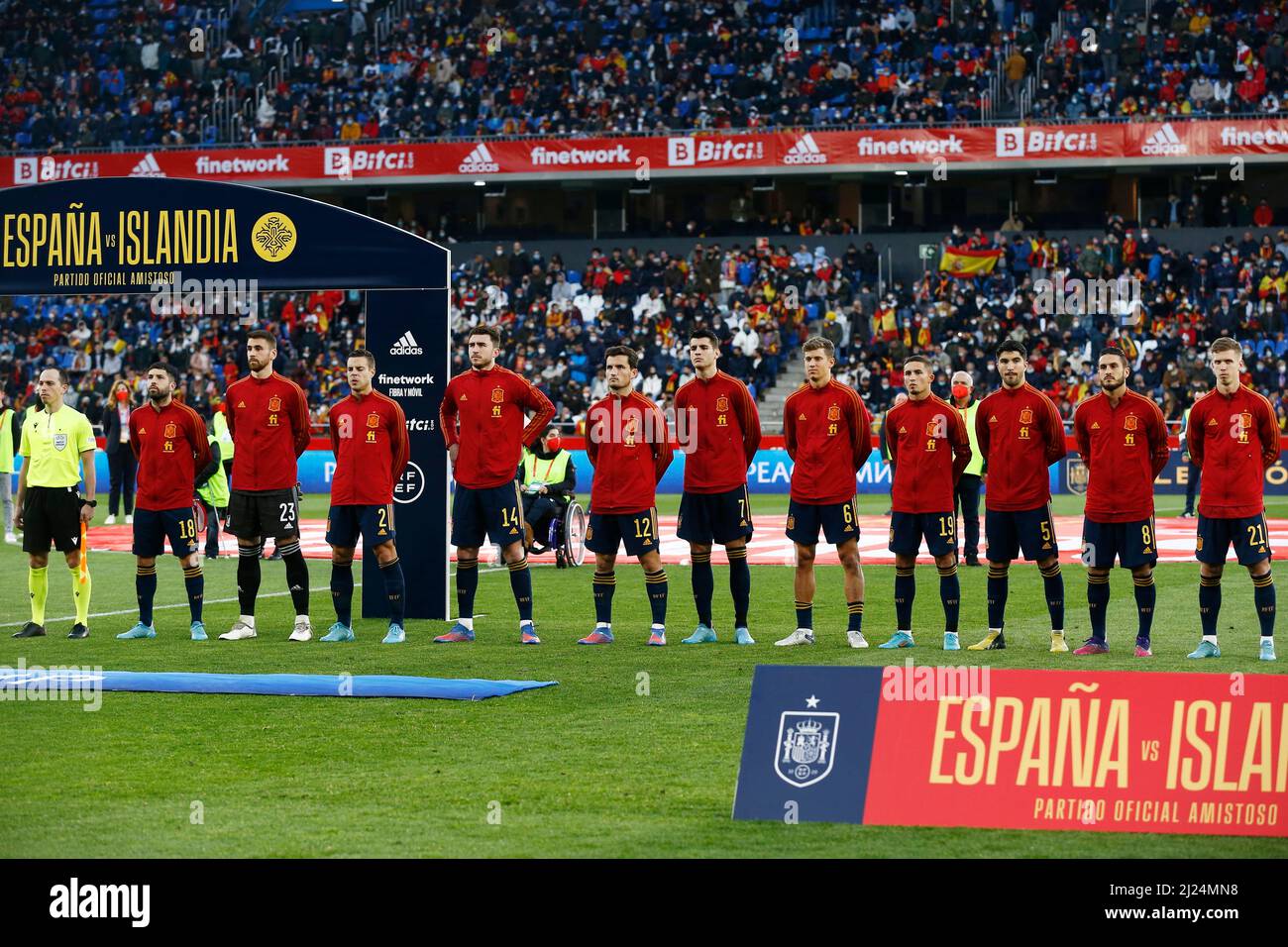 A Coruna, Spain. 29th Mar, 2022. Spain team group line-up (ESP ...