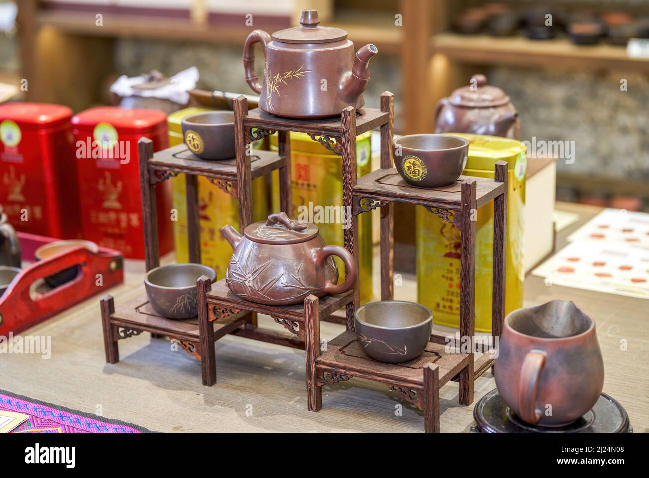 A set of traditional Chinese tea set close-up Stock Photo - Alamy