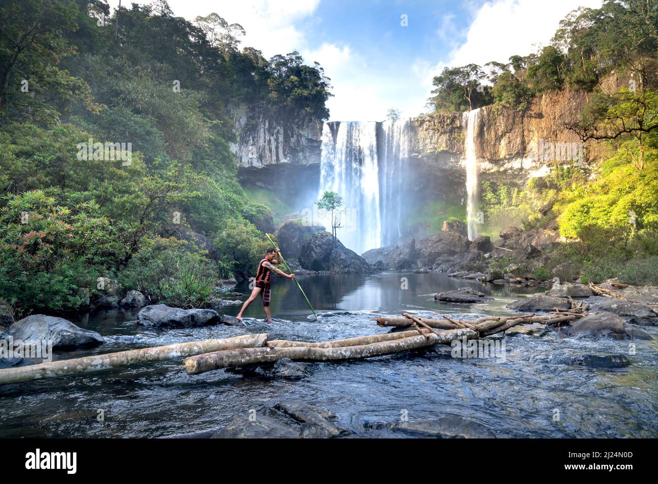 K50 Waterfall, K' Bang District, Gia Lai Province, Vietnam - March 6 ...