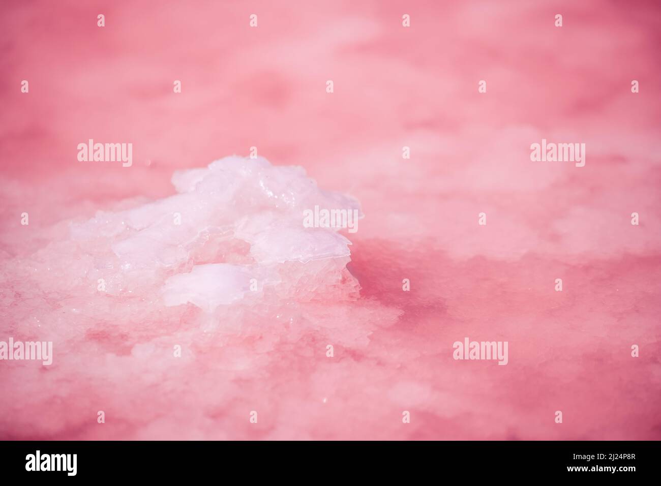 Pink salt cristales. Natural pink salt lake texture. Salt mining ...