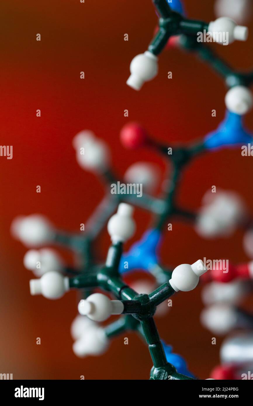 Colorful Synthetic Model Of Molecular Structure Of A Molecule Stock