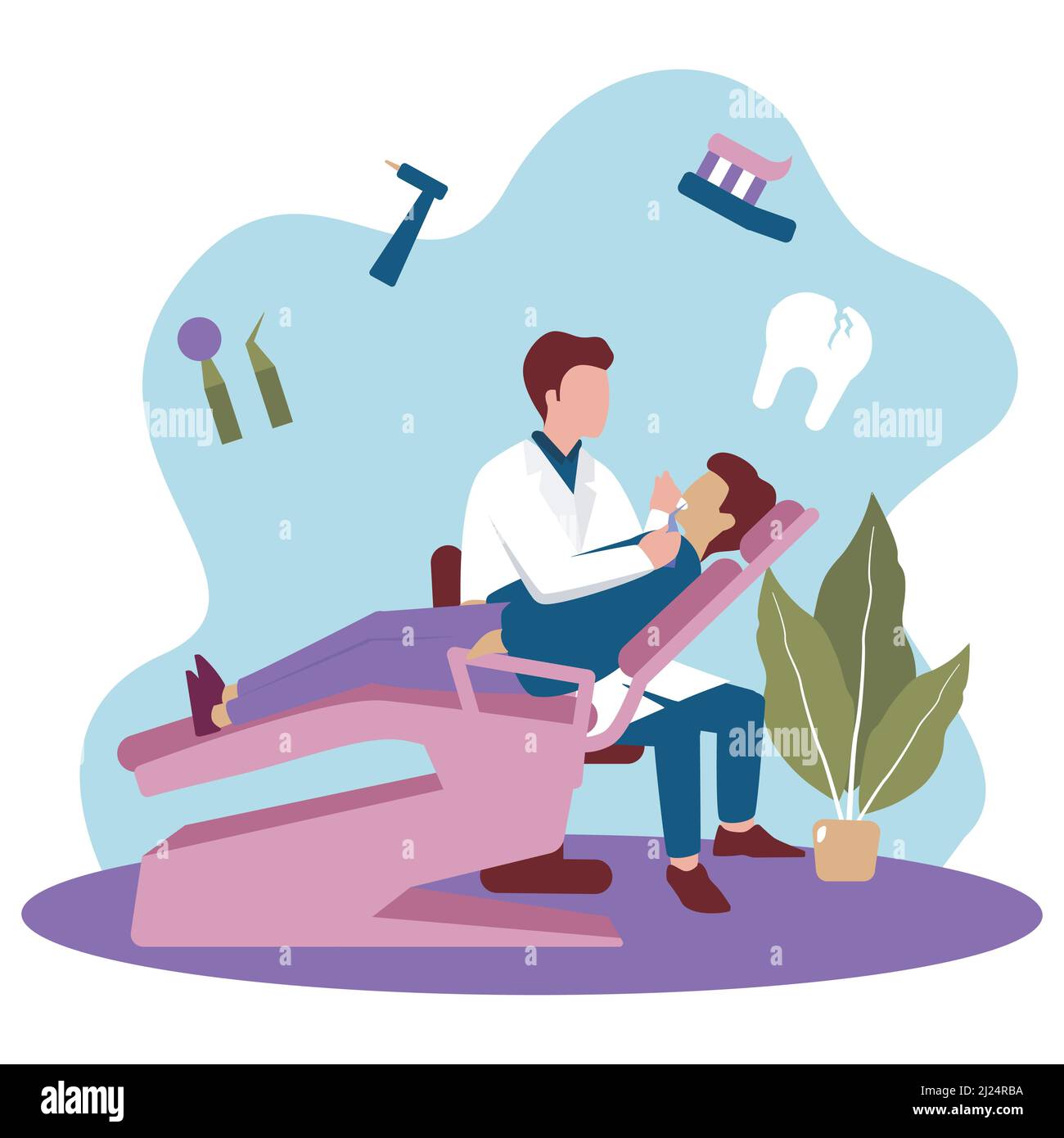 Dentist examining teeth Stock Vector Images - Alamy