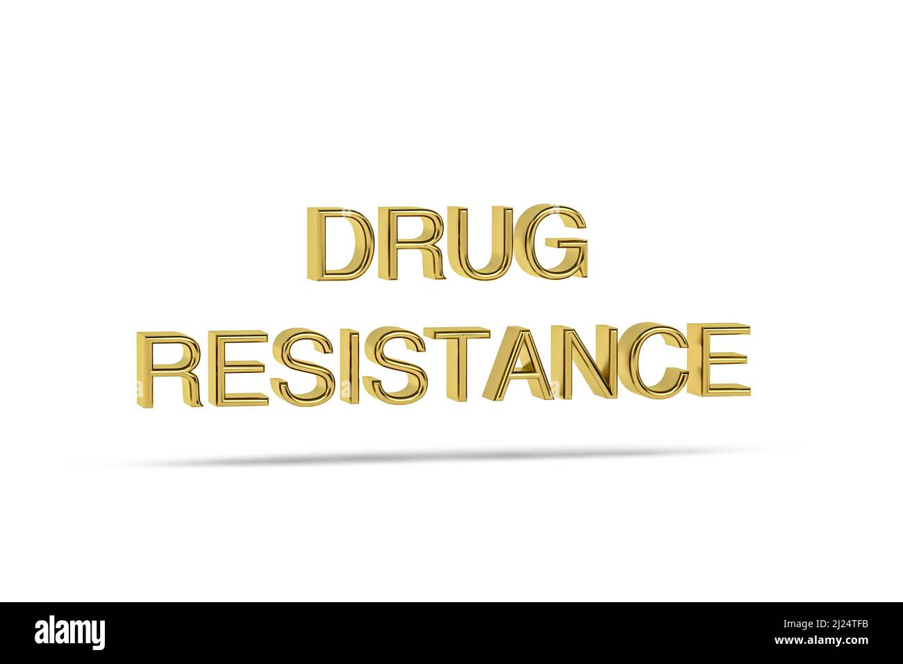 Golden 3d drug resistance icon isolated on white background - 3D render ...