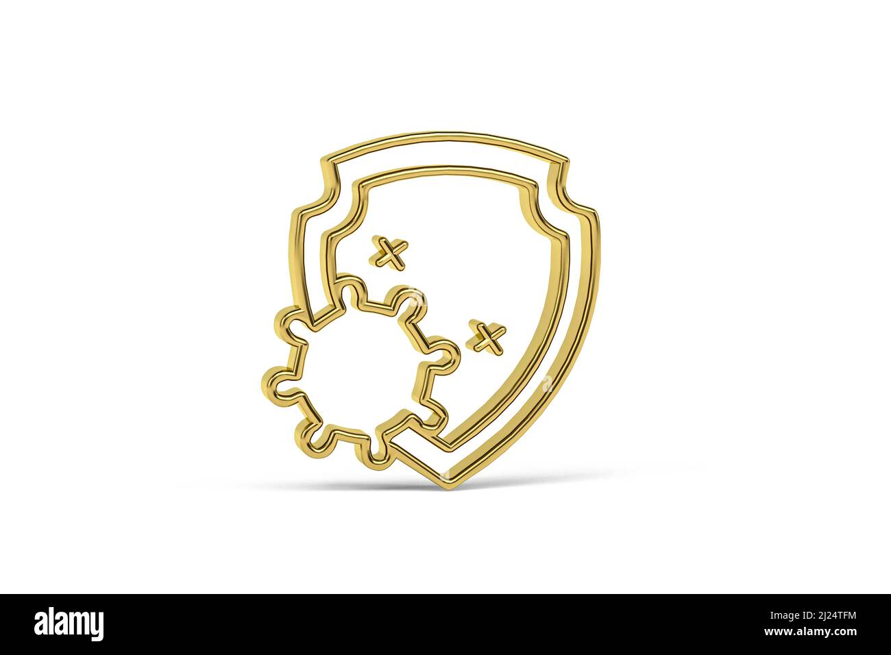 Golden 3d drug resistance icon isolated on white background - 3D render ...