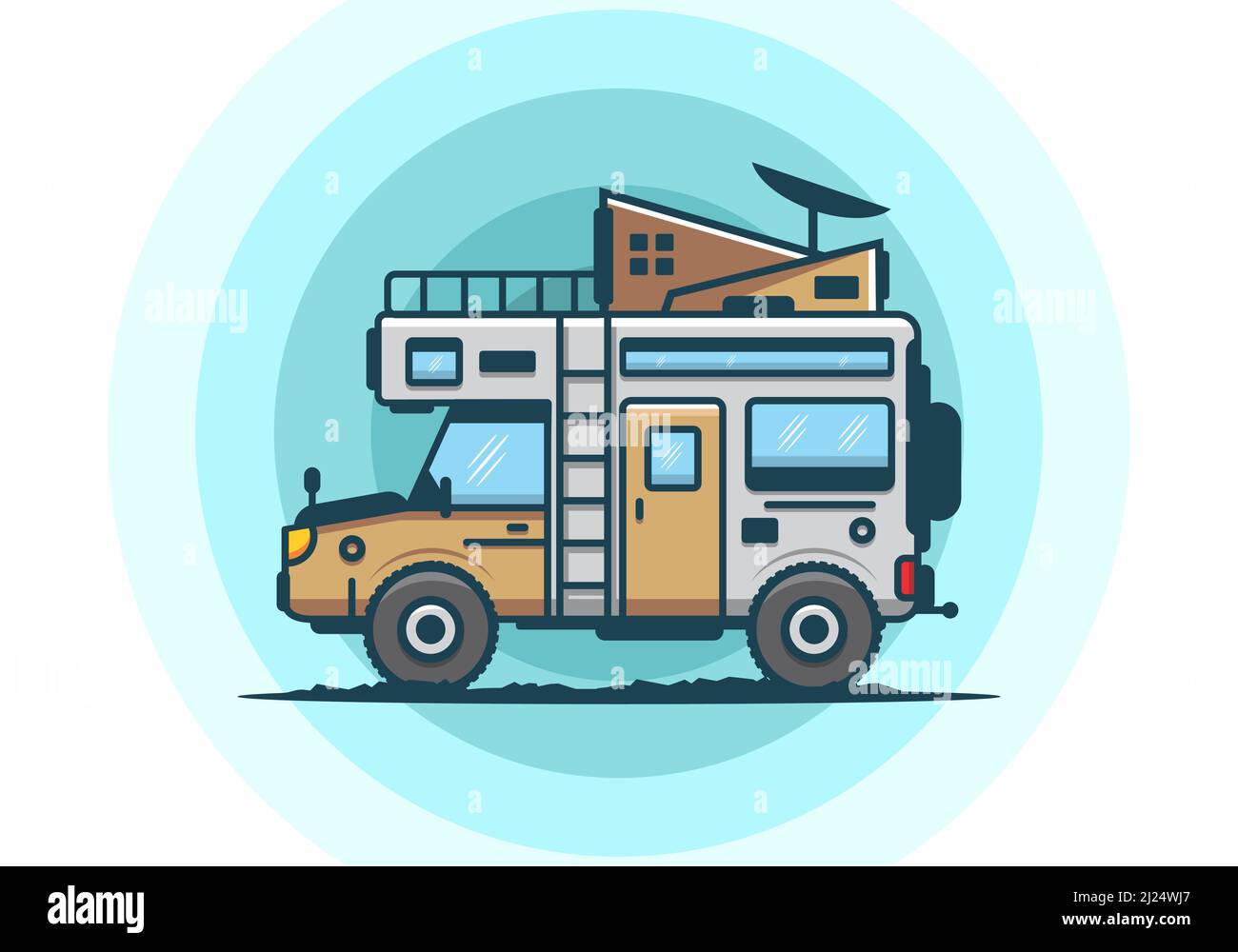 Strong big camper van camping illustration design Stock Vector Image ...
