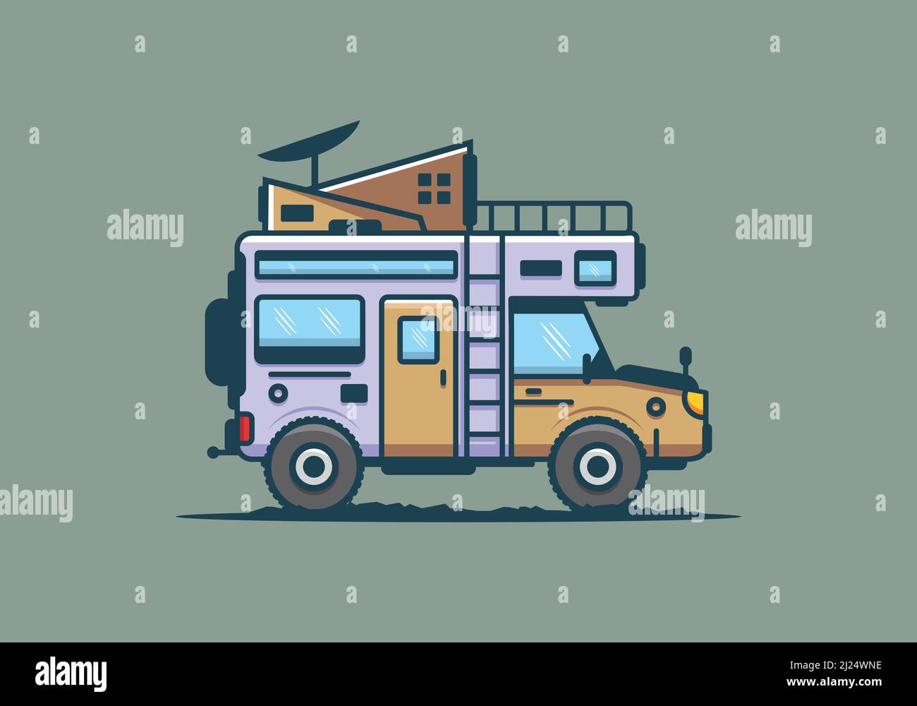Strong big camper van camping illustration design Stock Vector Image ...