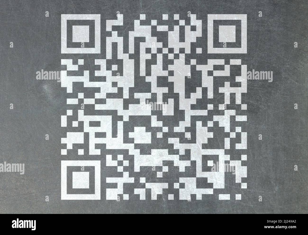 QR-code in chalk, on a blackboard, isolated Stock Photo - Alamy