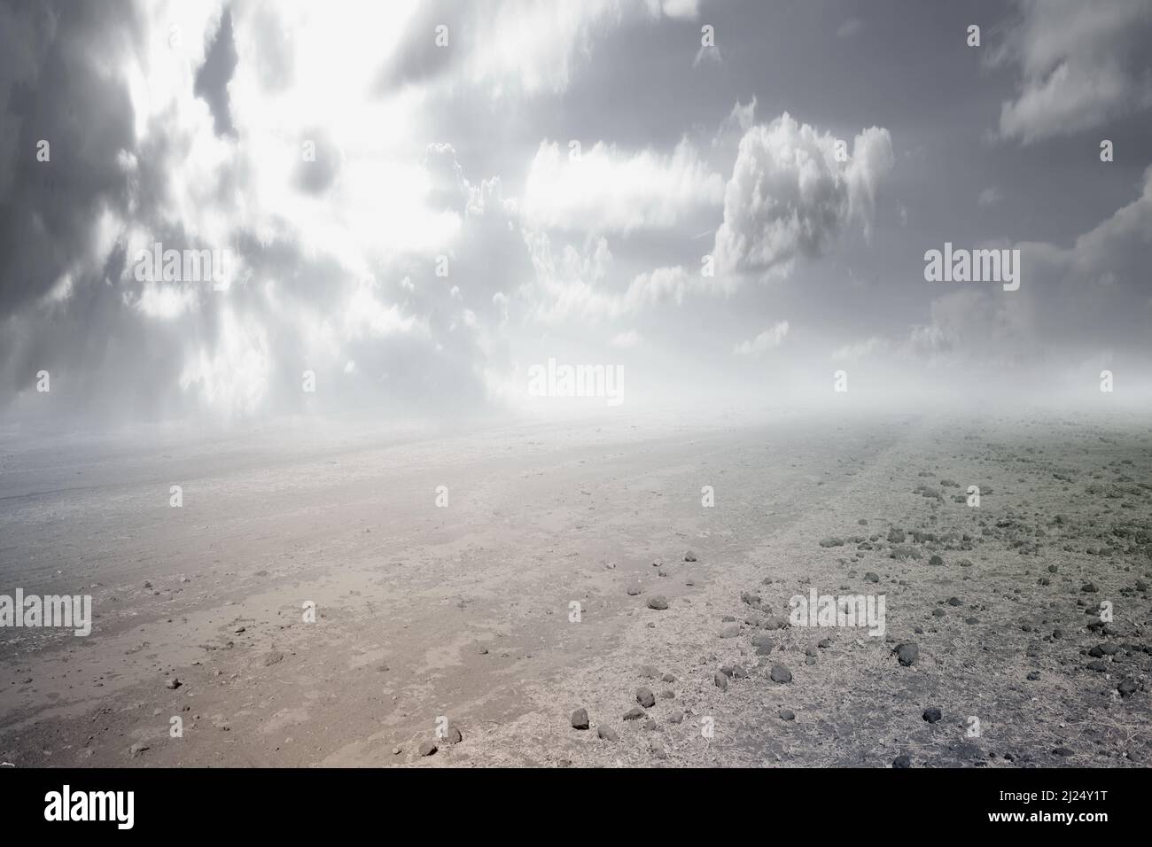 Drought field with a dramatic sky background Stock Photo - Alamy