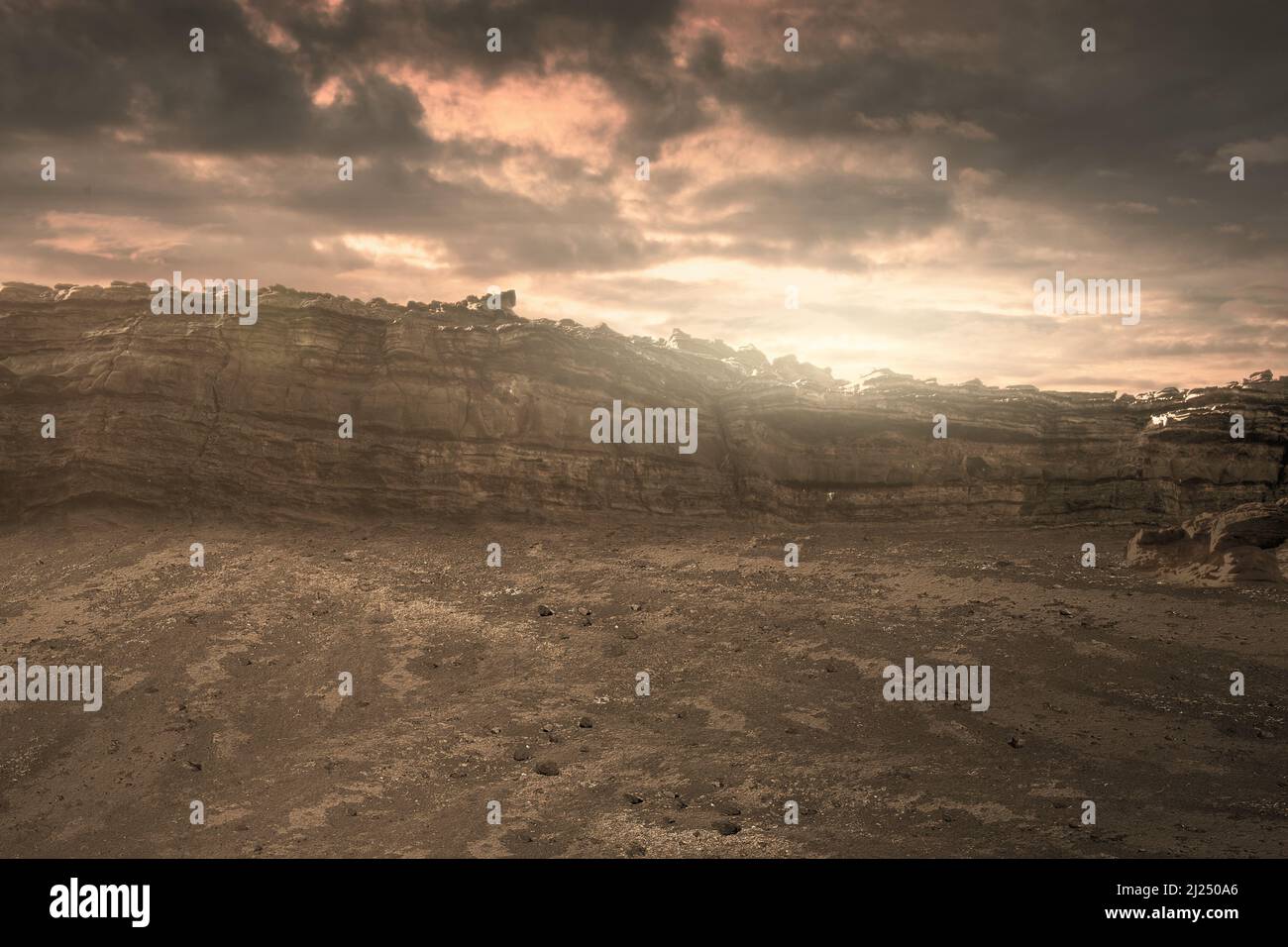 Drought field with a dramatic sky background Stock Photo - Alamy