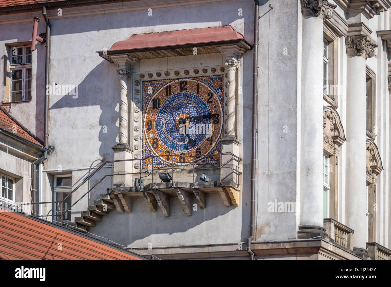 Mosaic Clock, Poznan, Poland Stock Photo - Alamy