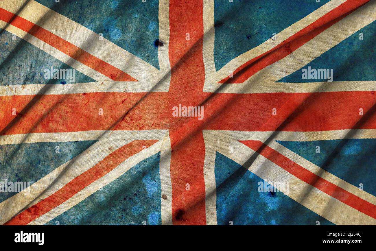 Old grunge vintage dirty weathered damaged UK Great Britain national ...