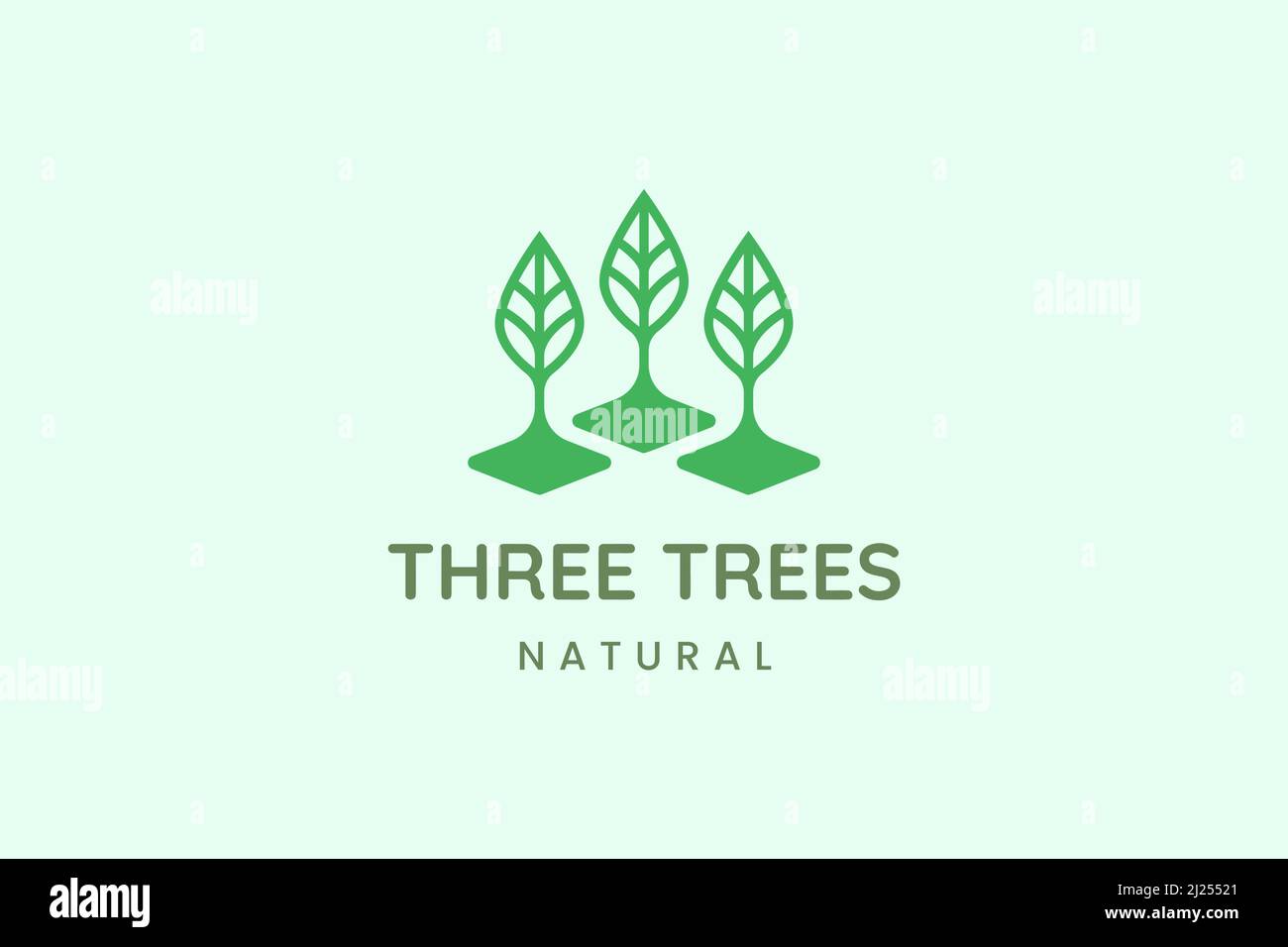 Simple three leaf logo for business representing nature Stock Vector ...
