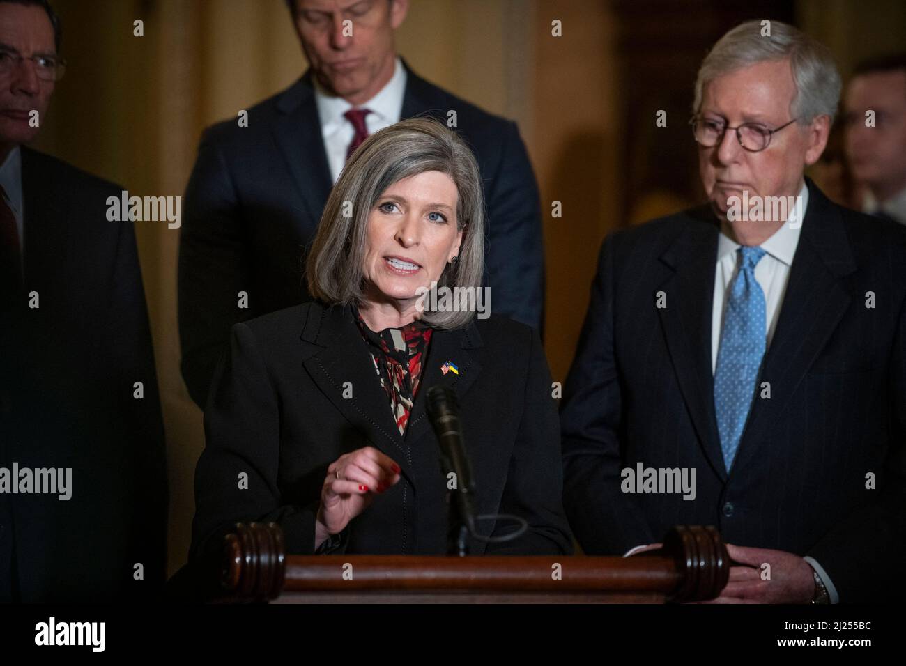 United States Senator Joni Ernst (Republican of Iowa) offers remarks ...