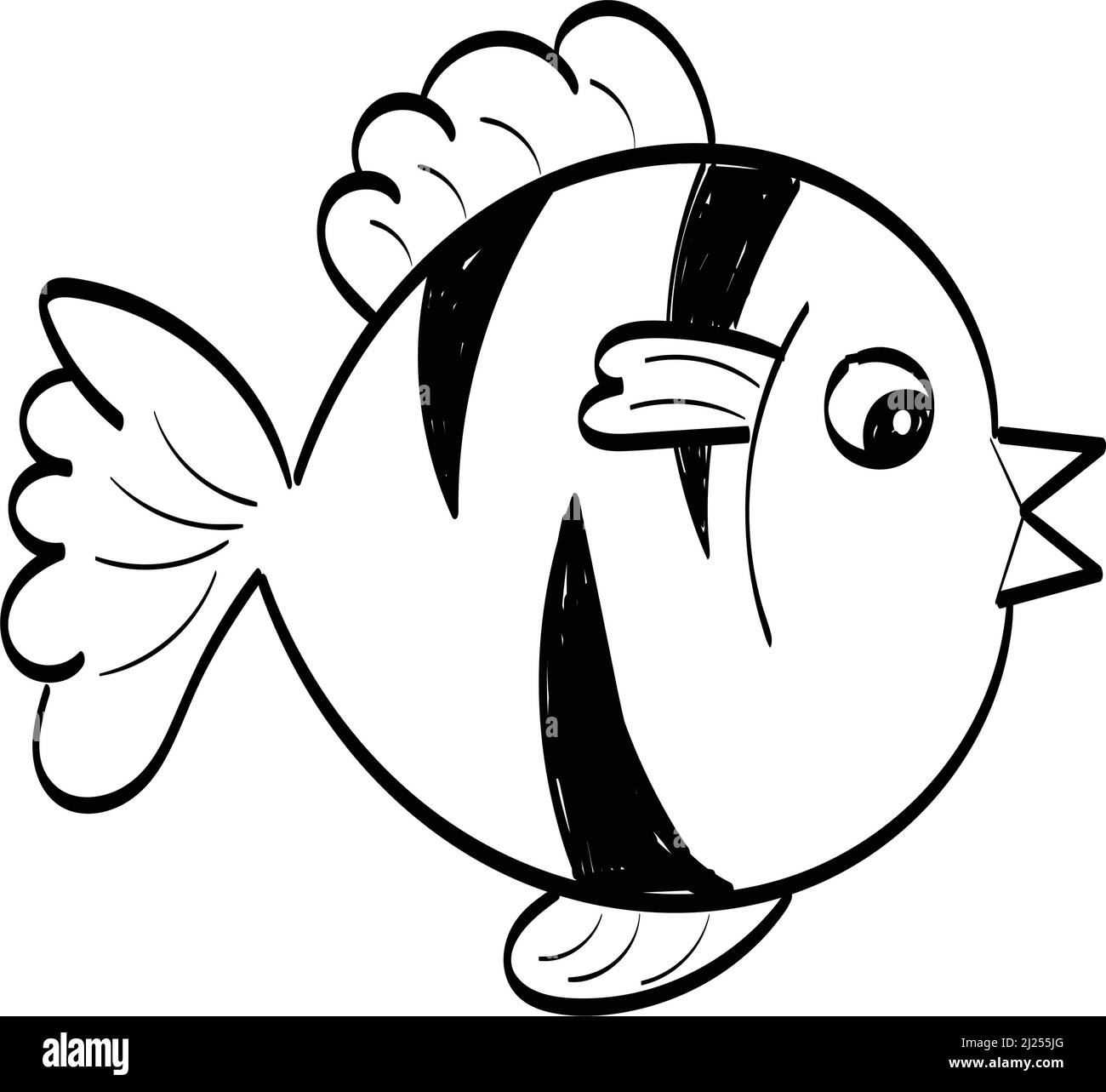 Cute Fish Line Art