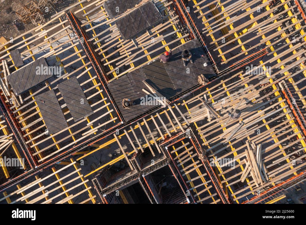 Top view of the construction of the upper floor Stock Photo - Alamy
