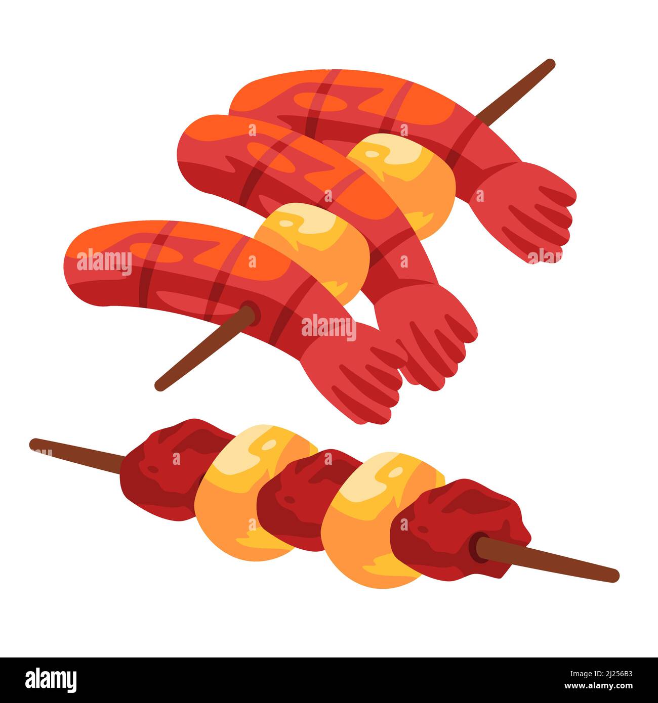 Chinese meat skewers Stock Vector Images - Alamy
