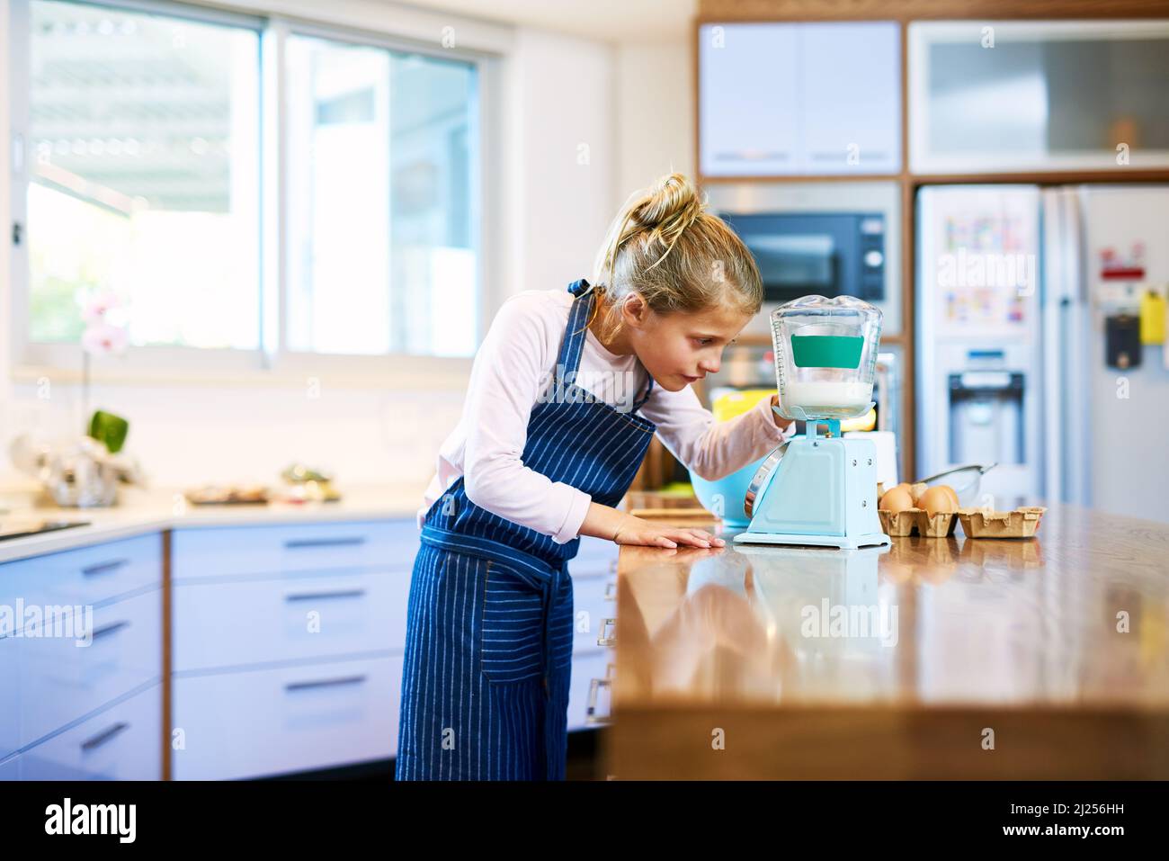 Getting the ingredients to the exact measurement. Cropped shot of a ...