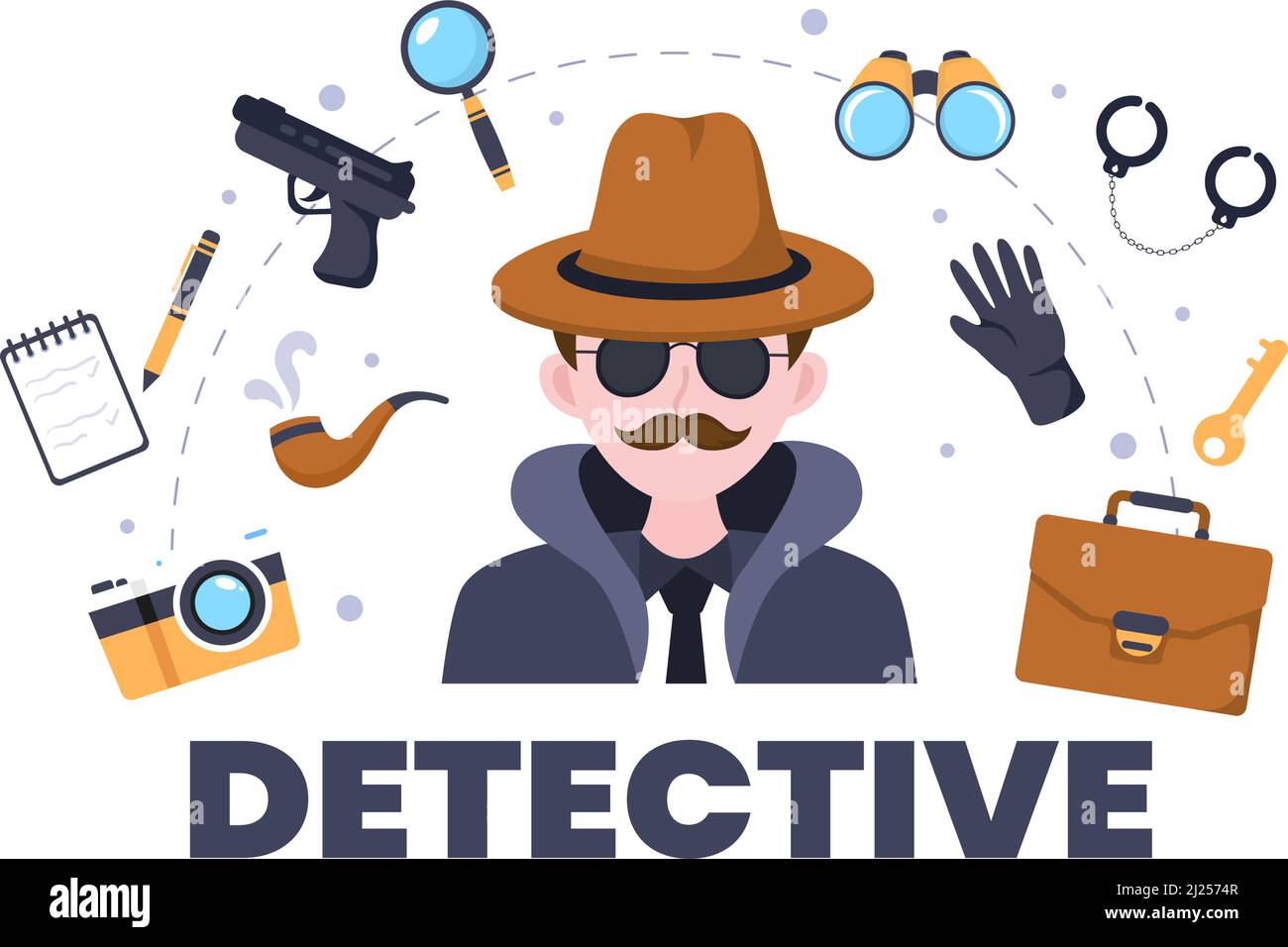 Crime scene magnifying glass Stock Vector Images - Alamy