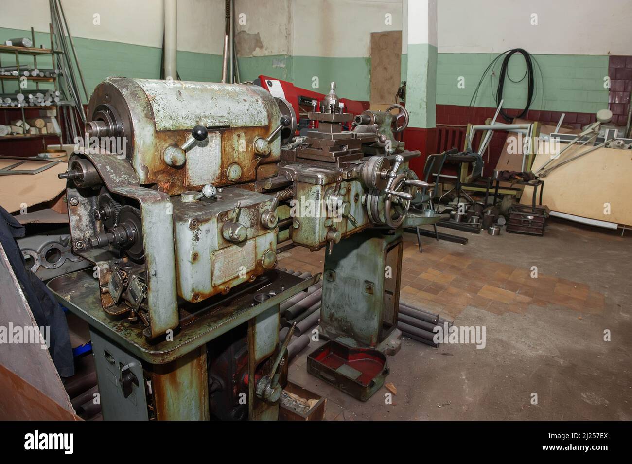Finished metal parts. Metal products. Heavy industry. retro machines at ...