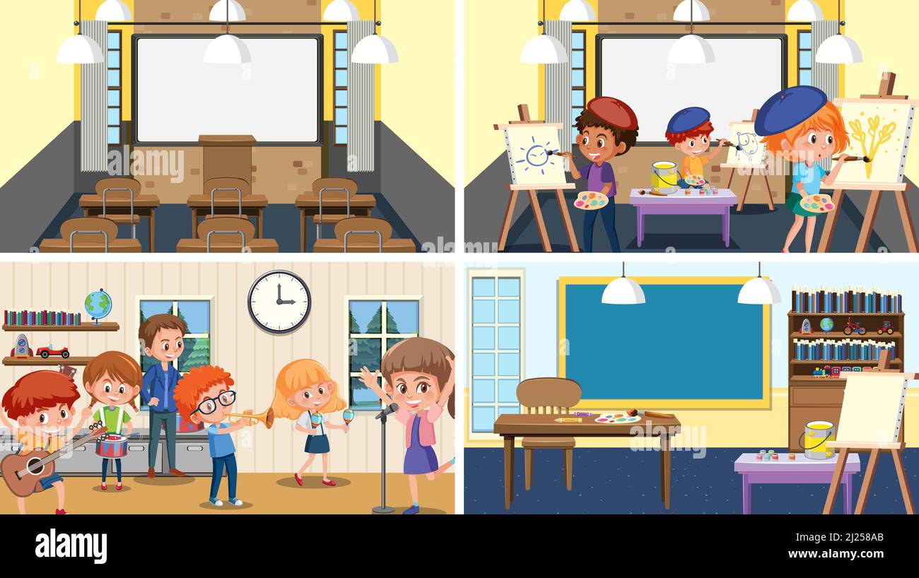 Kids classroom art music Stock Vector Images - Alamy