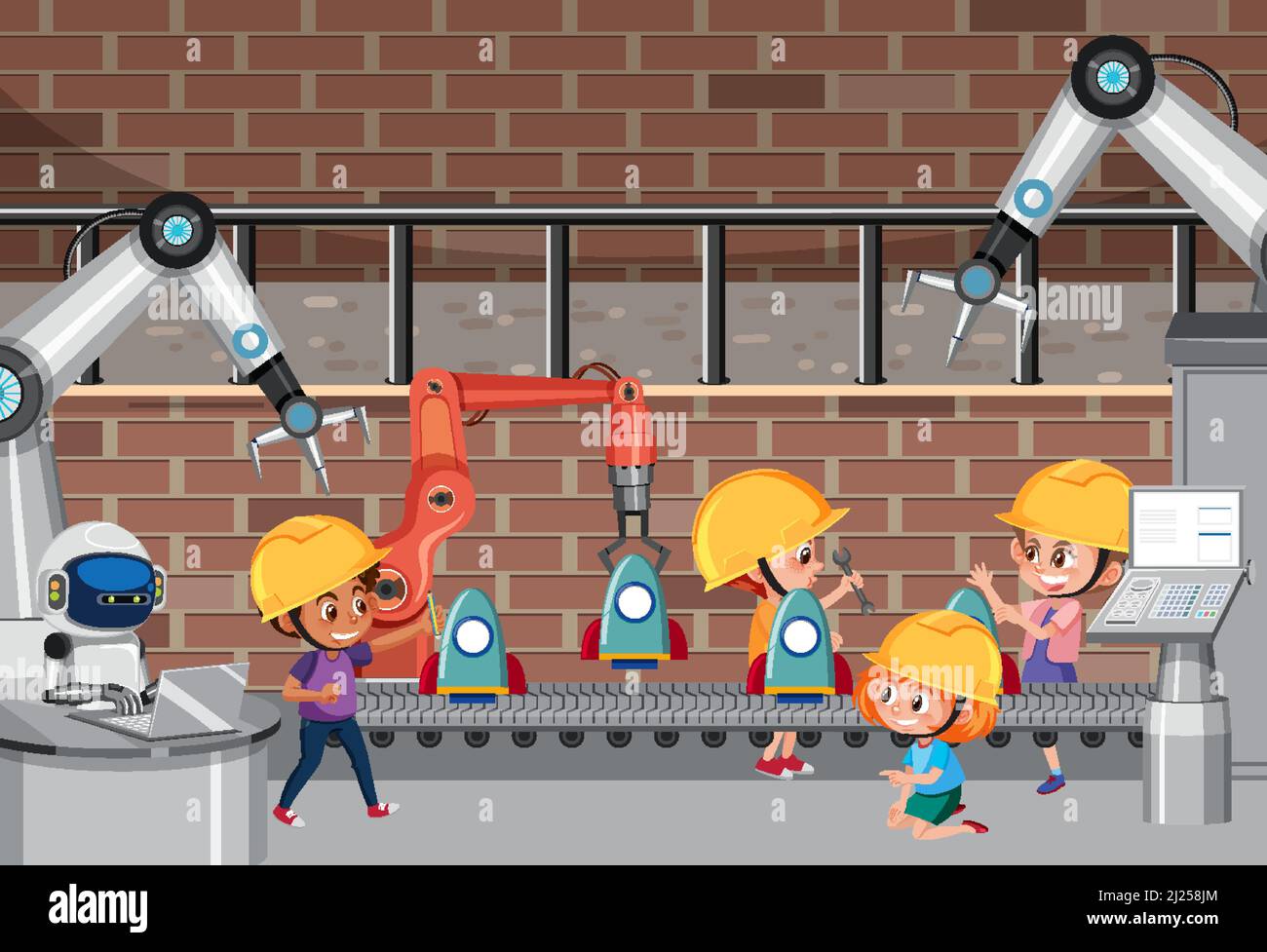 Concept of automation industry illustration Stock Vector Image & Art ...