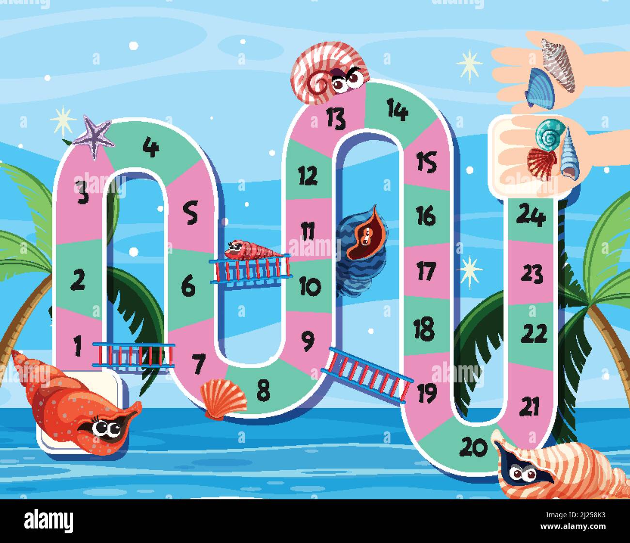 Sea creature board game illustration Stock Vector Image & Art - Alamy