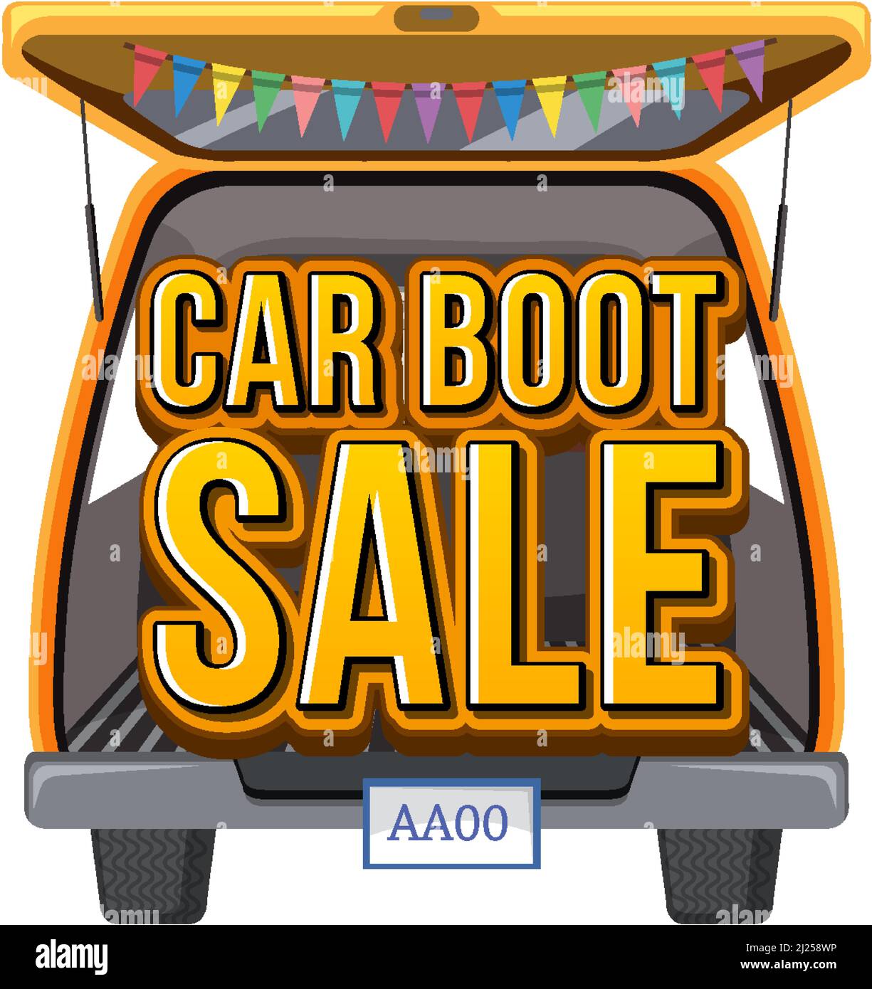 Car boot sale typography design illustration Stock Vector Image & Art ...