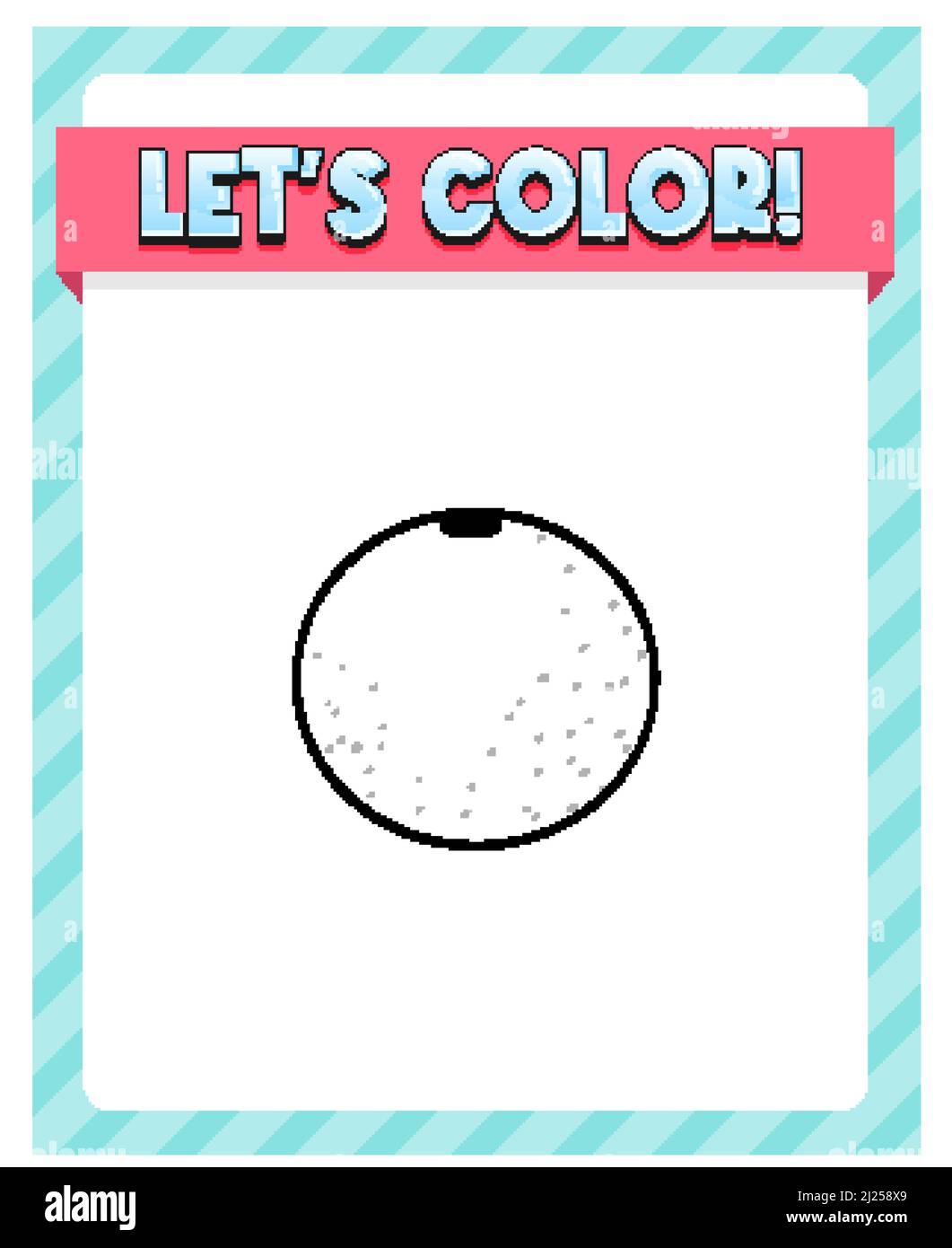 Worksheets template with let’s color!! text and orange outline ...