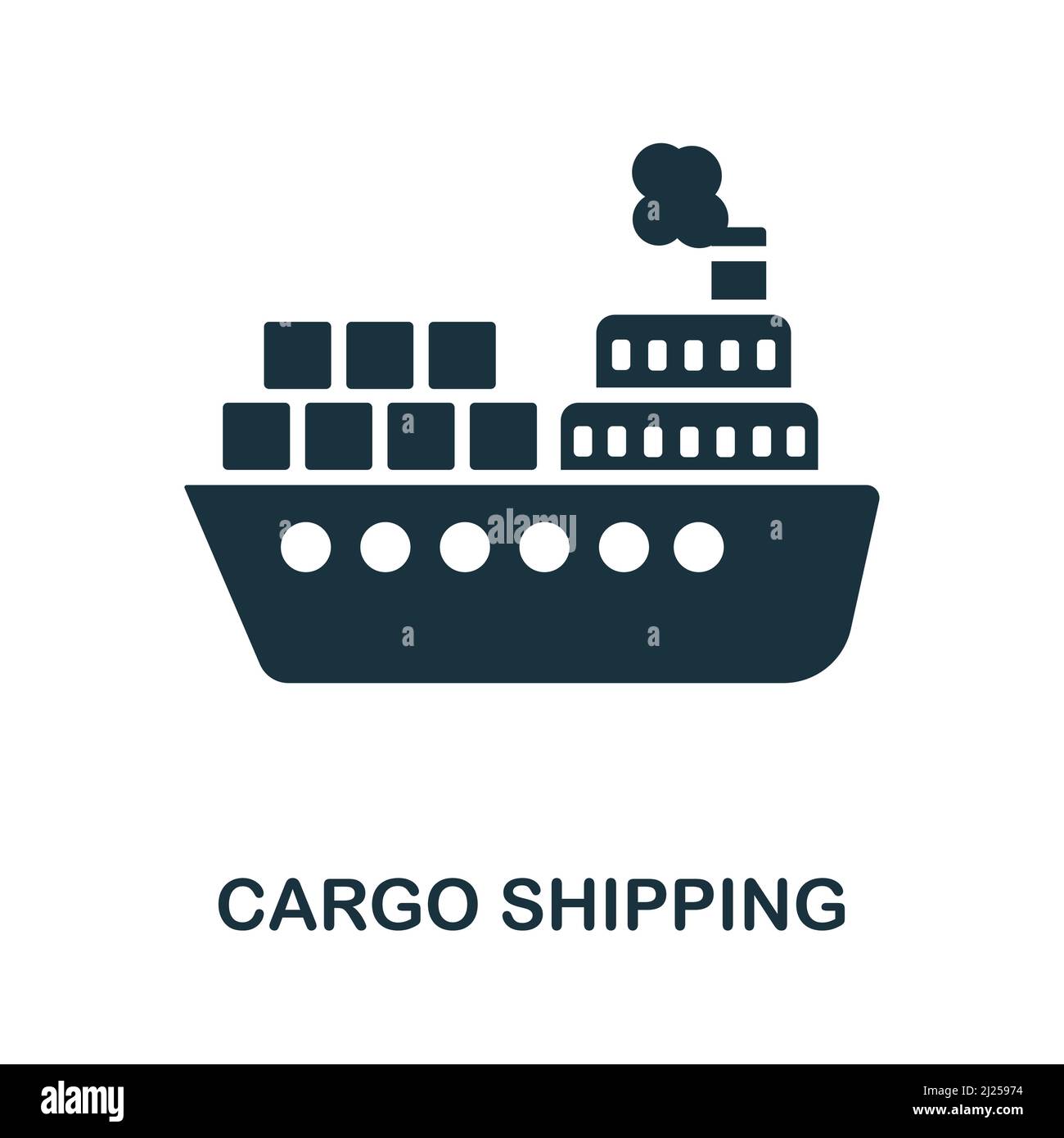 Cargo Shipping icon. Monochrome simple Cargo Shipping icon for ...