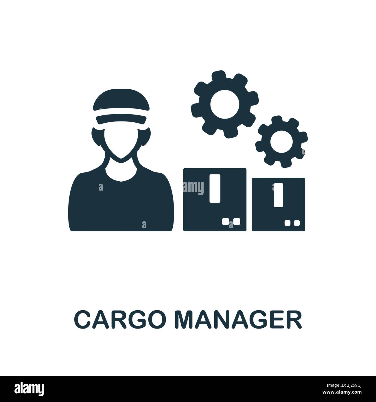 Cargo Manager icon. Monochrome simple Cargo Manager icon for templates ...