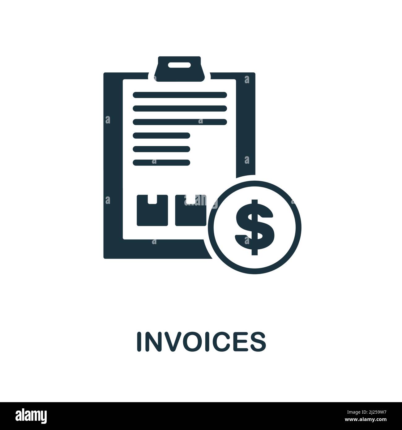 Invoices icon. Monochrome simple Invoices icon for templates, web ...