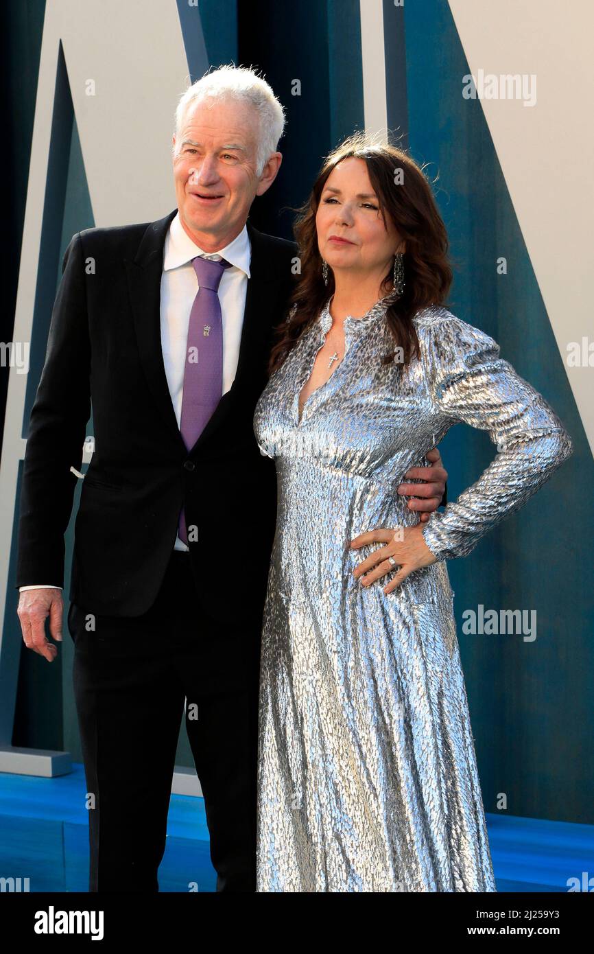 LOS ANGELES - MAR 27: John McEnroe, Patty Smyth at the Vanity Fair ...