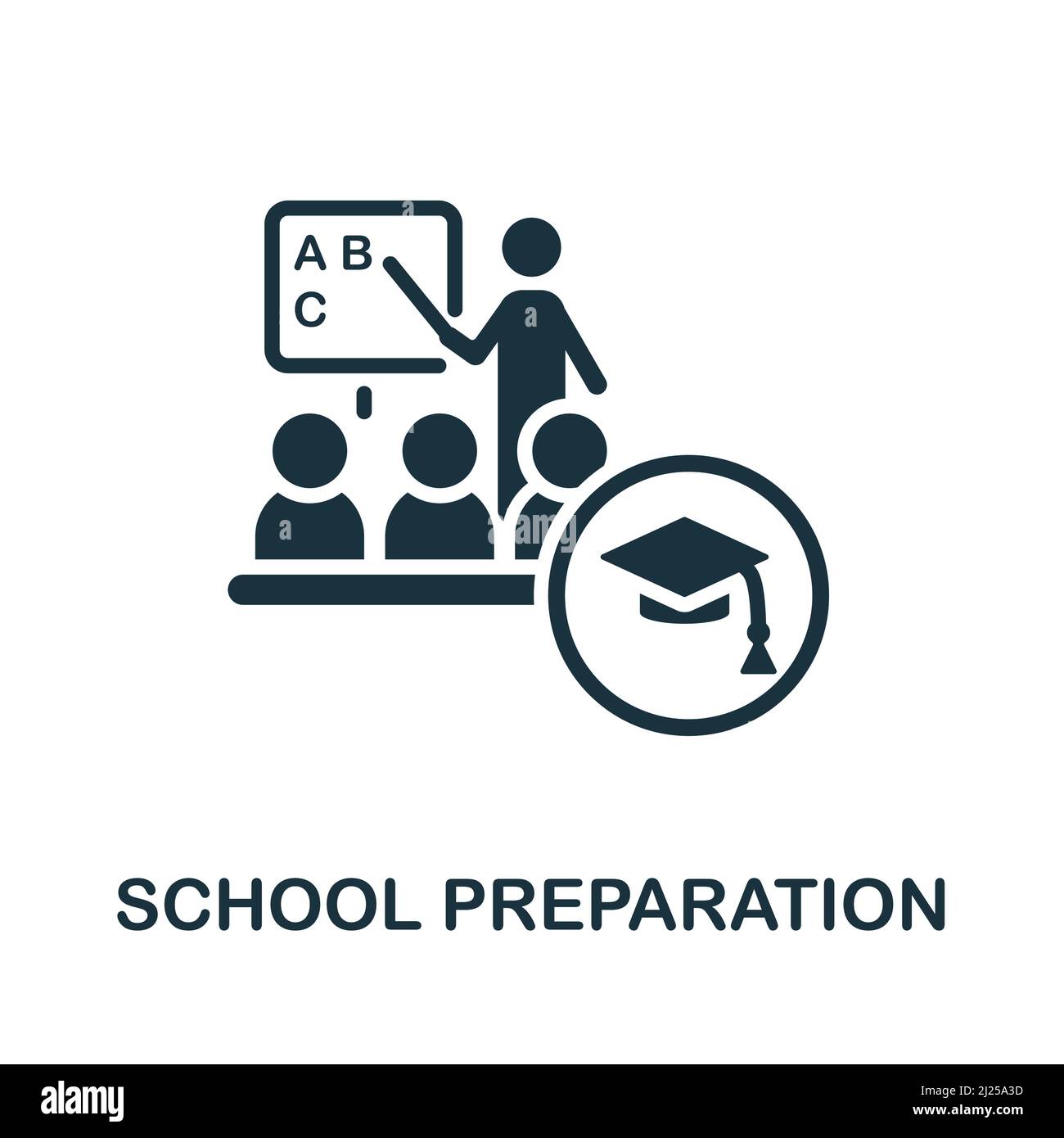School Preparation icon. Monochrome simple School Preparation icon for ...