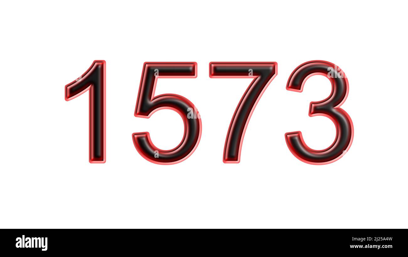 red 1573 number 3d effect white background Stock Photo - Alamy