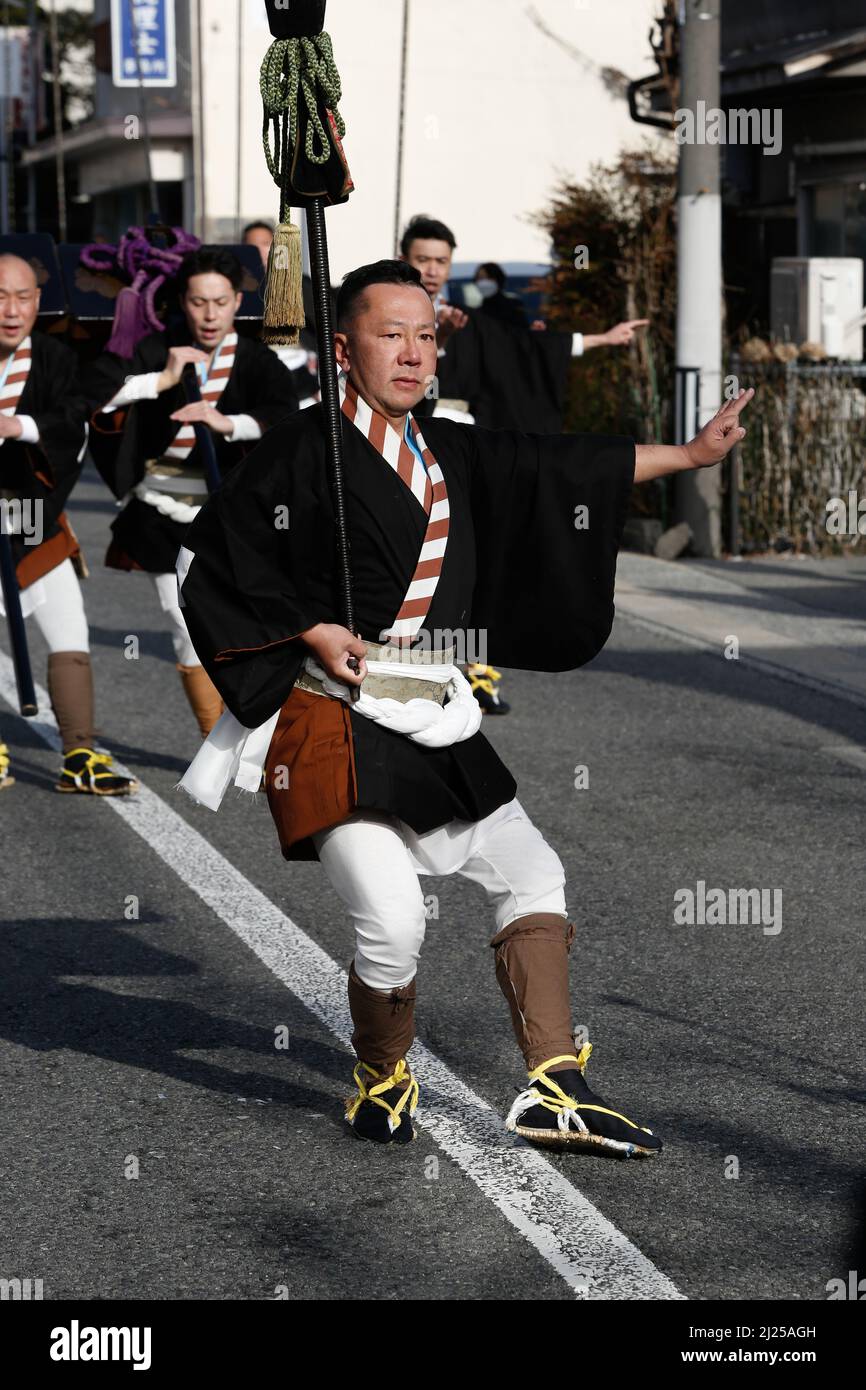 iida, nagano, japan, 2022/27/03, participants in the famous festival ...