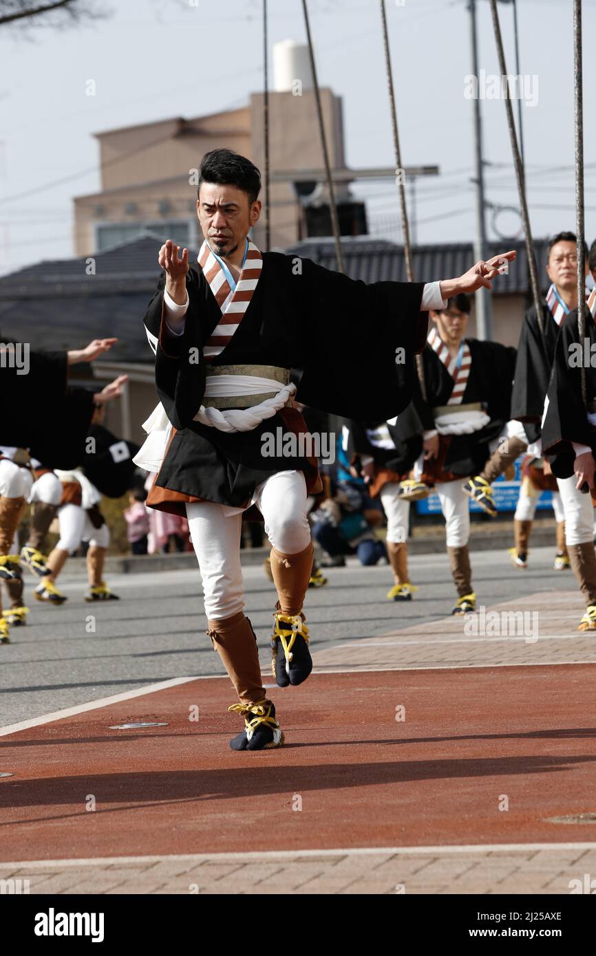 iida, nagano, japan, 2022/27/03, participants in the festival called ...