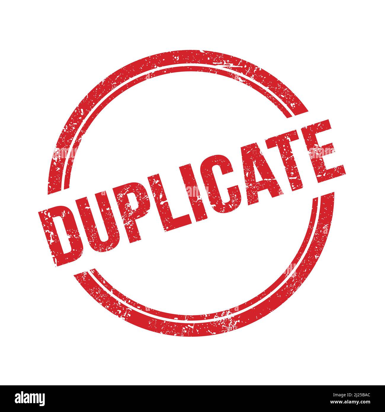 DUPLICATE text written on red grungy vintage round stamp Stock Photo ...