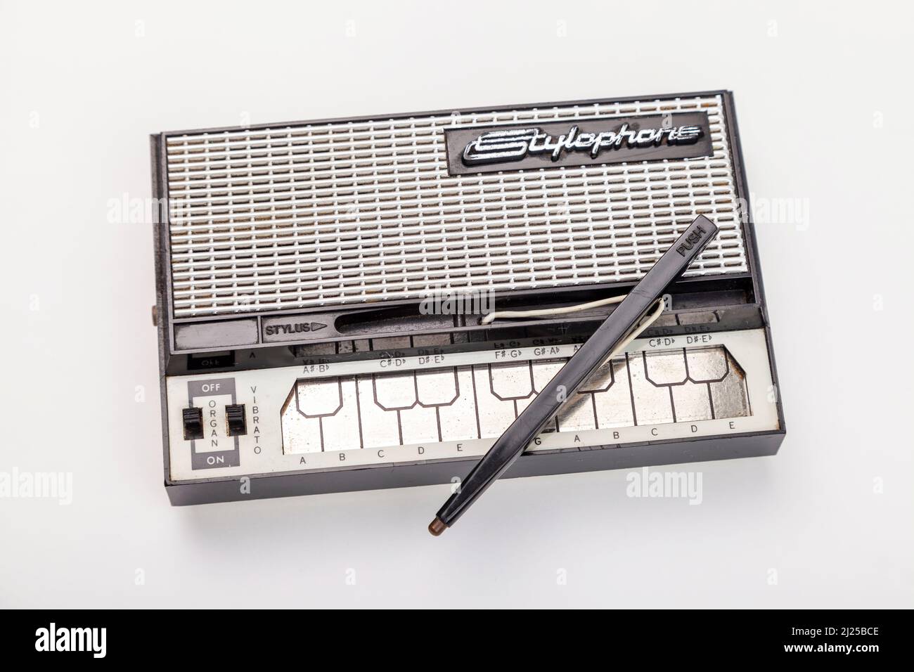 The Stylophone is a miniature analog stylus-operated keyboard Stock ...