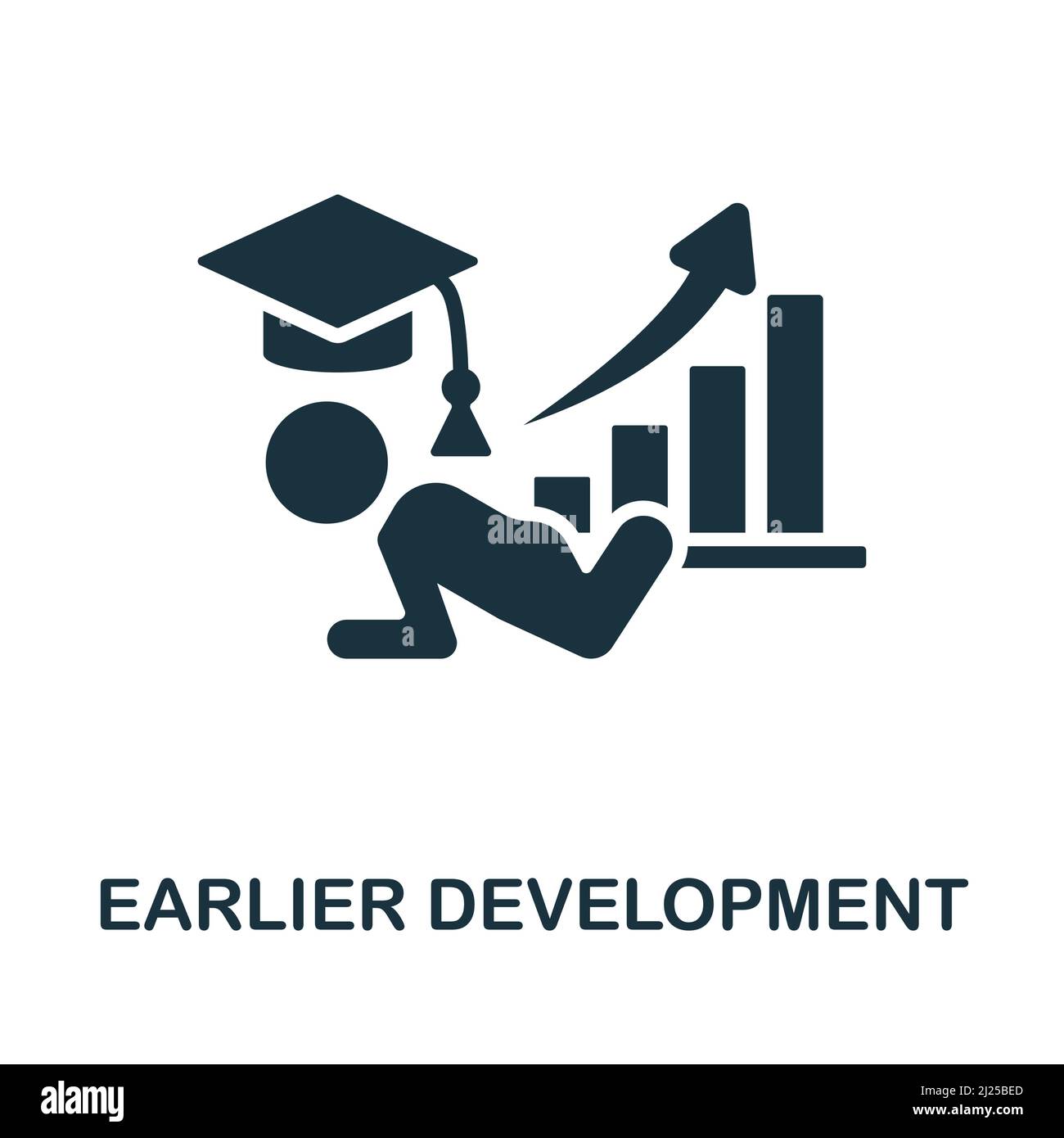 Earlier Development icon. Monochrome simple Earlier Development icon ...