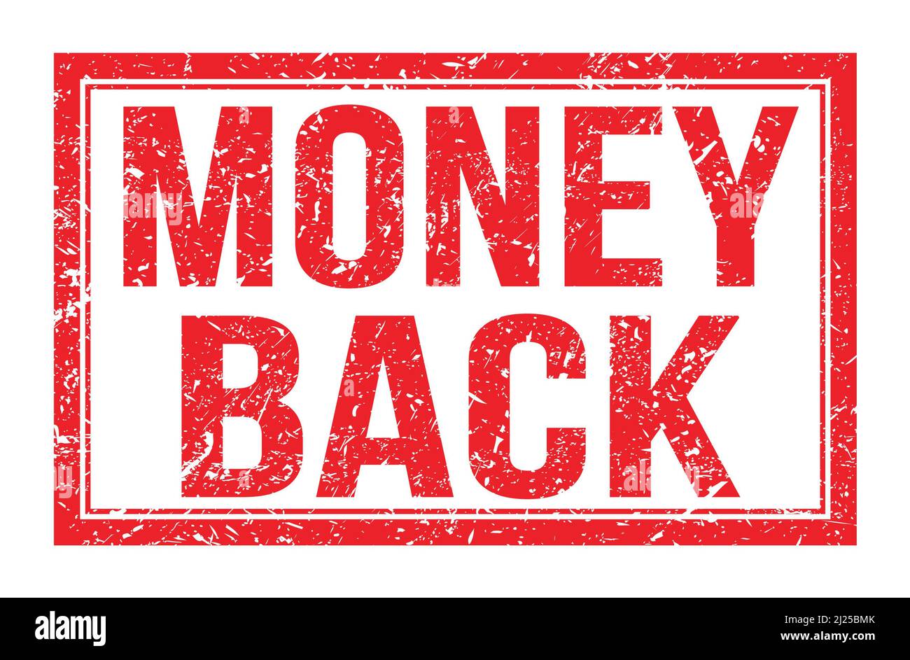 MONEY BACK, words written on red rectangle stamp sign Stock Photo - Alamy