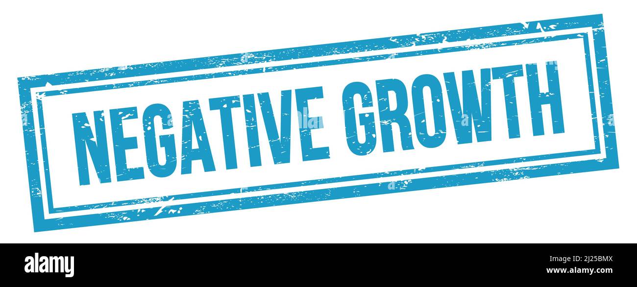 NEGATIVE GROWTH text on blue grungy vintage rectangle stamp Stock Photo ...