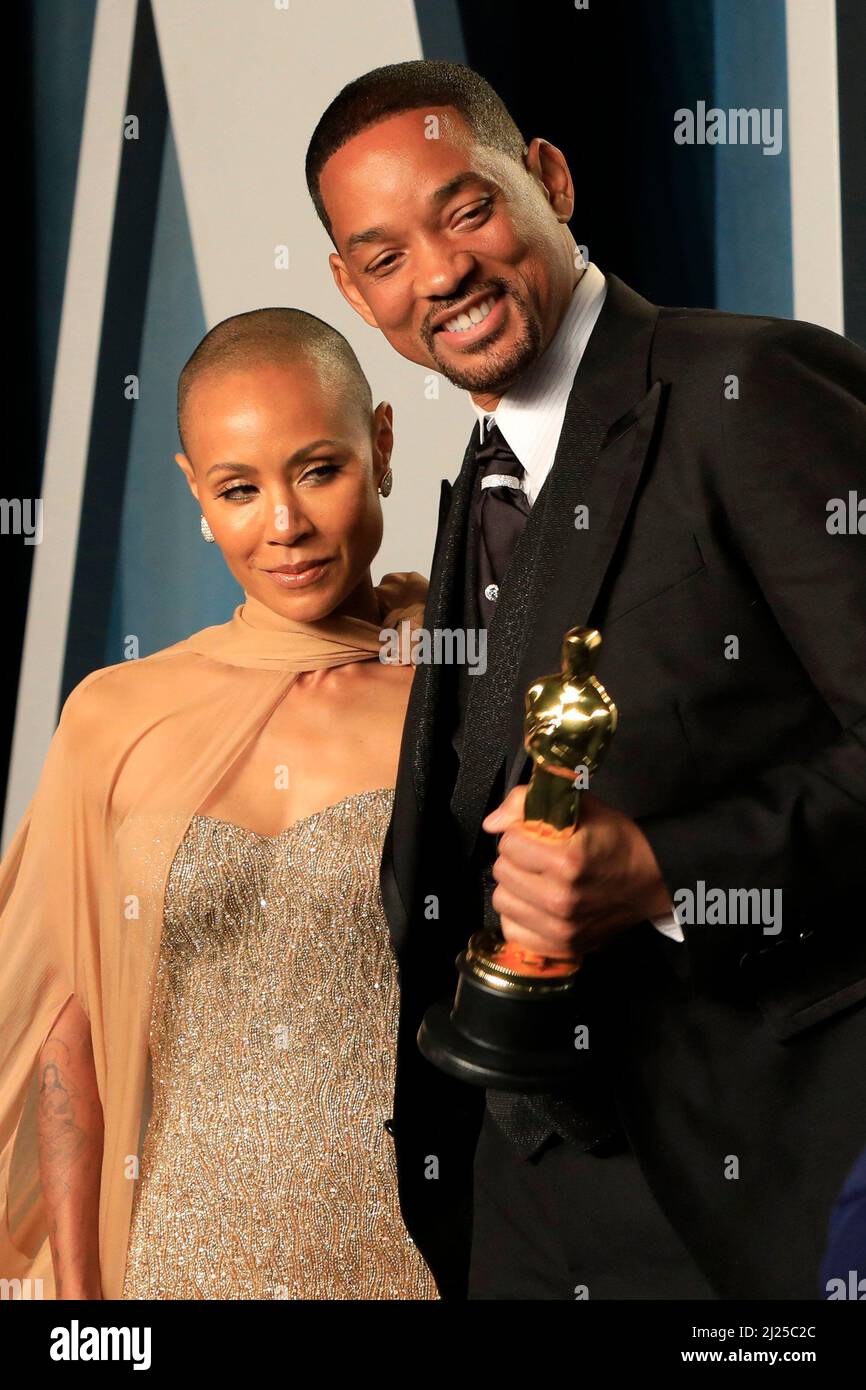 Beverly Hills, CA. 27th Mar, 2022. Jada Pinkett-Smith, Will Smith at ...