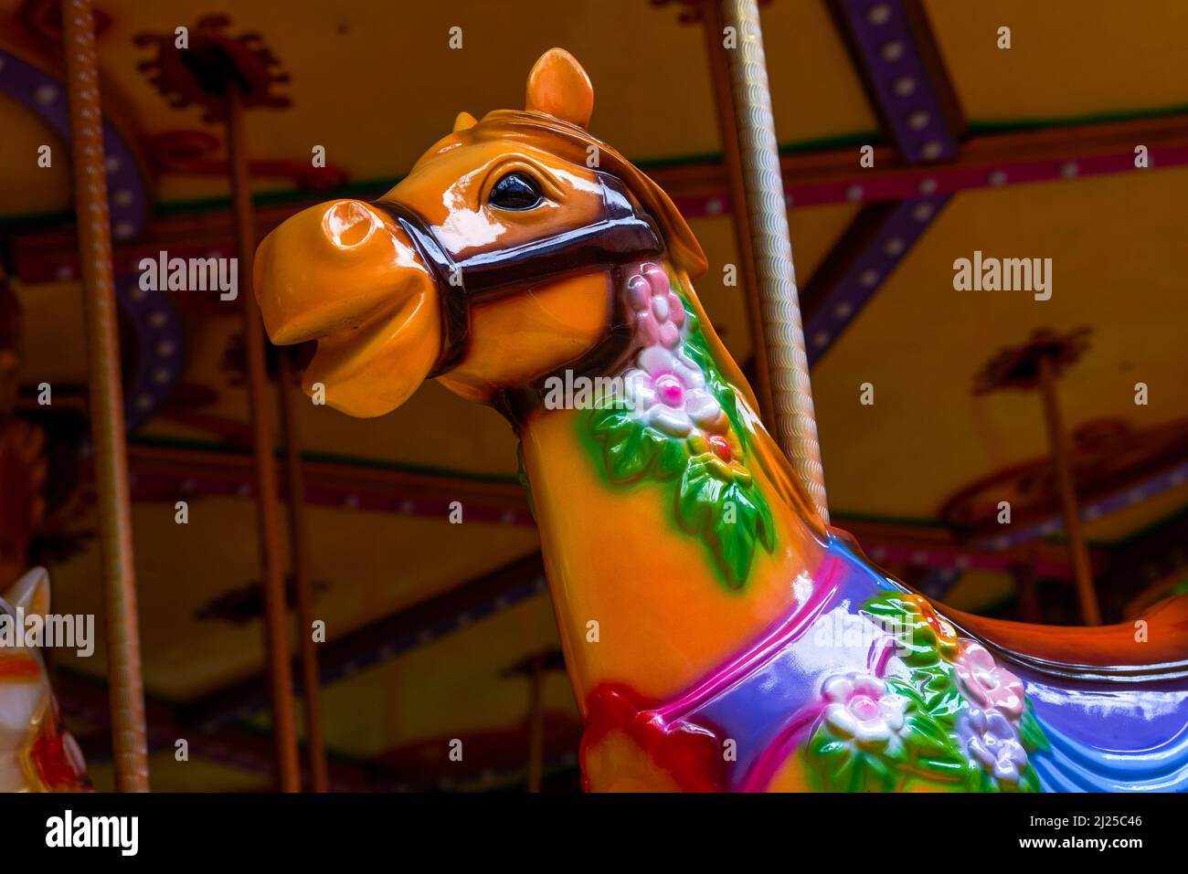 Close-up of carousel in children's playground Stock Photo - Alamy