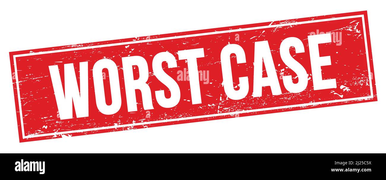 WORST CASE text on red grungy rectangle stamp sign Stock Photo - Alamy
