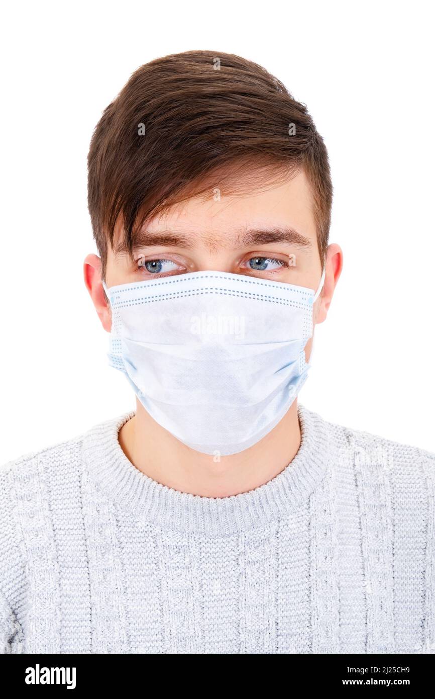Young Man in a Flu Mask Isolated on the White Background Stock Photo ...
