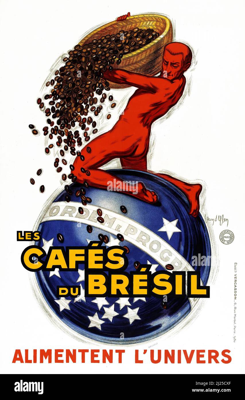 Poster advertising coffee 1930 Cut Out Stock Images & Pictures - Alamy