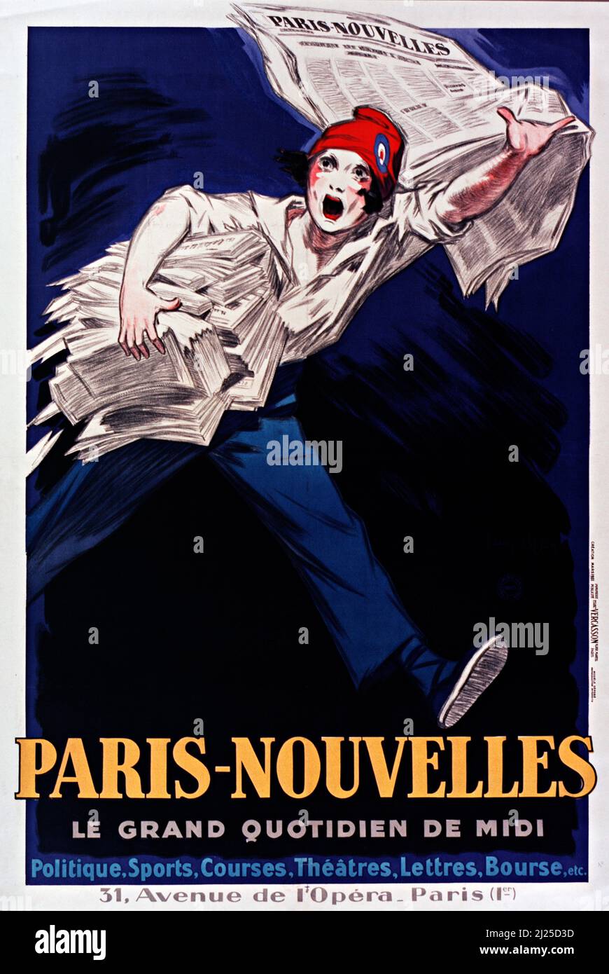 Vintage advertisement by Jean d'Ylen - Paris-Nouvelles, le grand ...