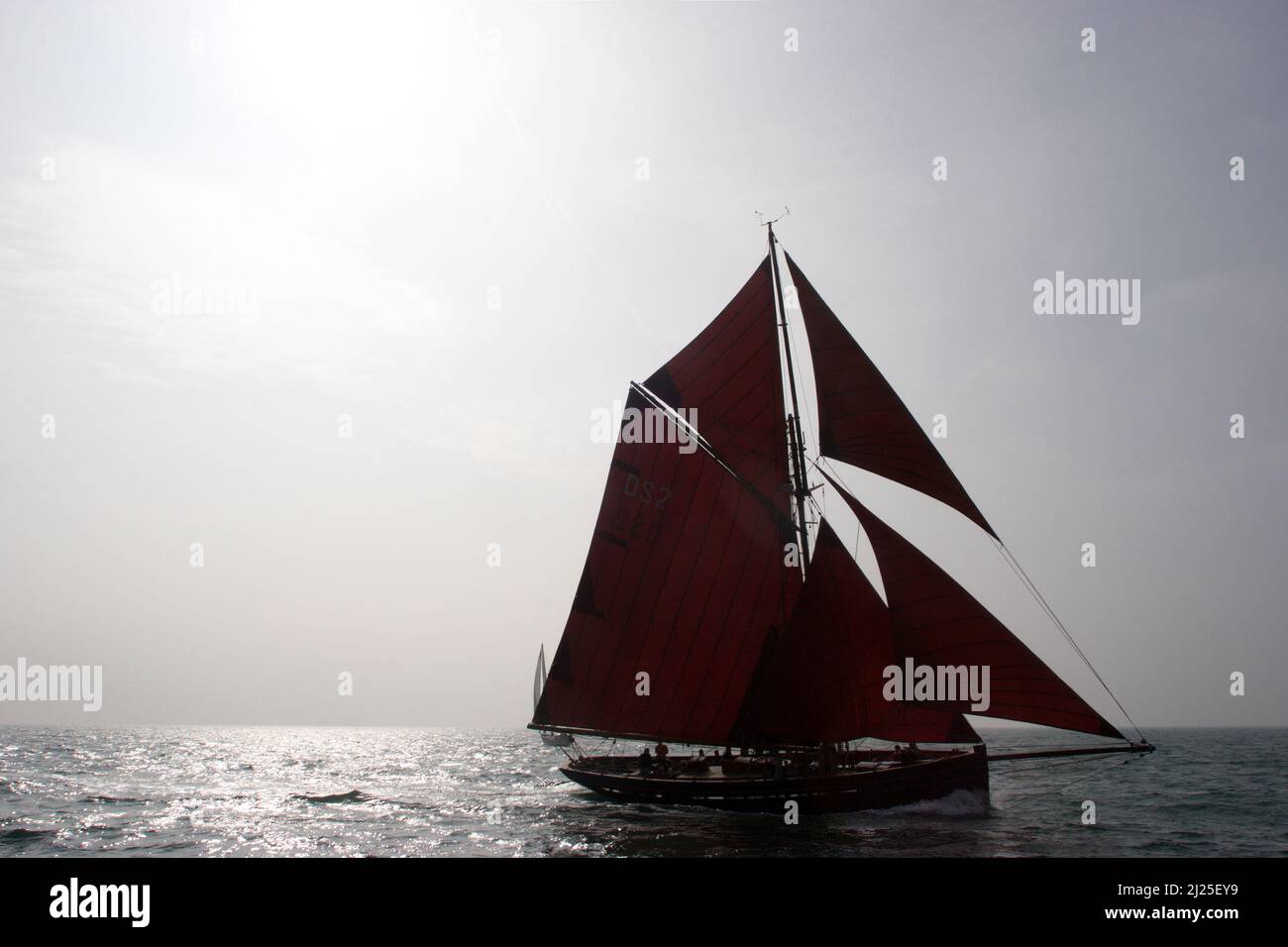 Pilot Cutter Jolie Brise in the 2005 Small Ships race, off Cowes Stock ...